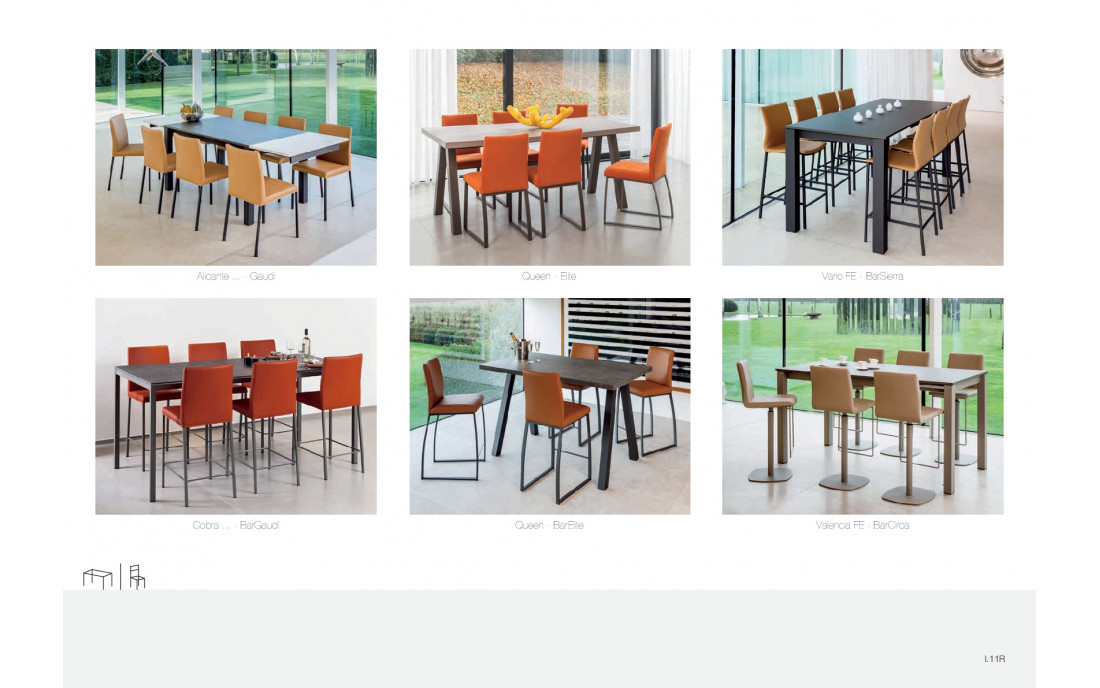 Tables de cuisine Perfecta avec choix coloris